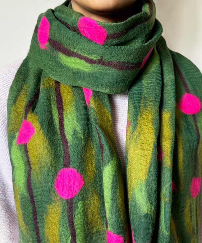 Handmade Fair Trade Bloom Wool Scarf - Hamro Village – Hamro Village Retail