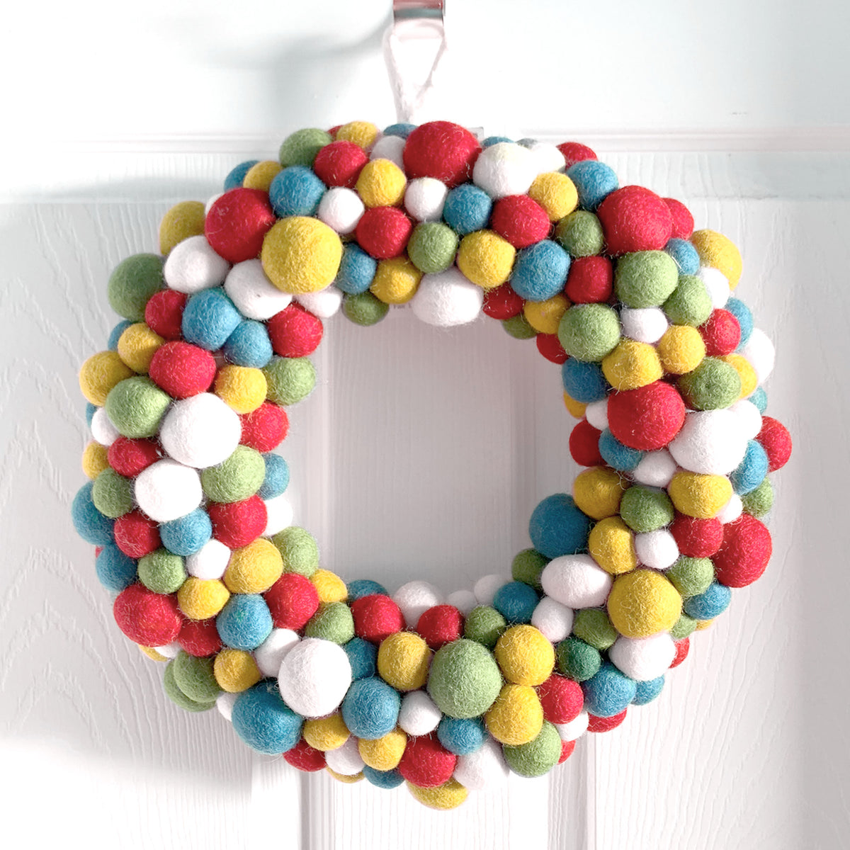 Handmade Fair Trade Wool Pom-Pom Juniper Wreath - Hamro Village – Hamro ...